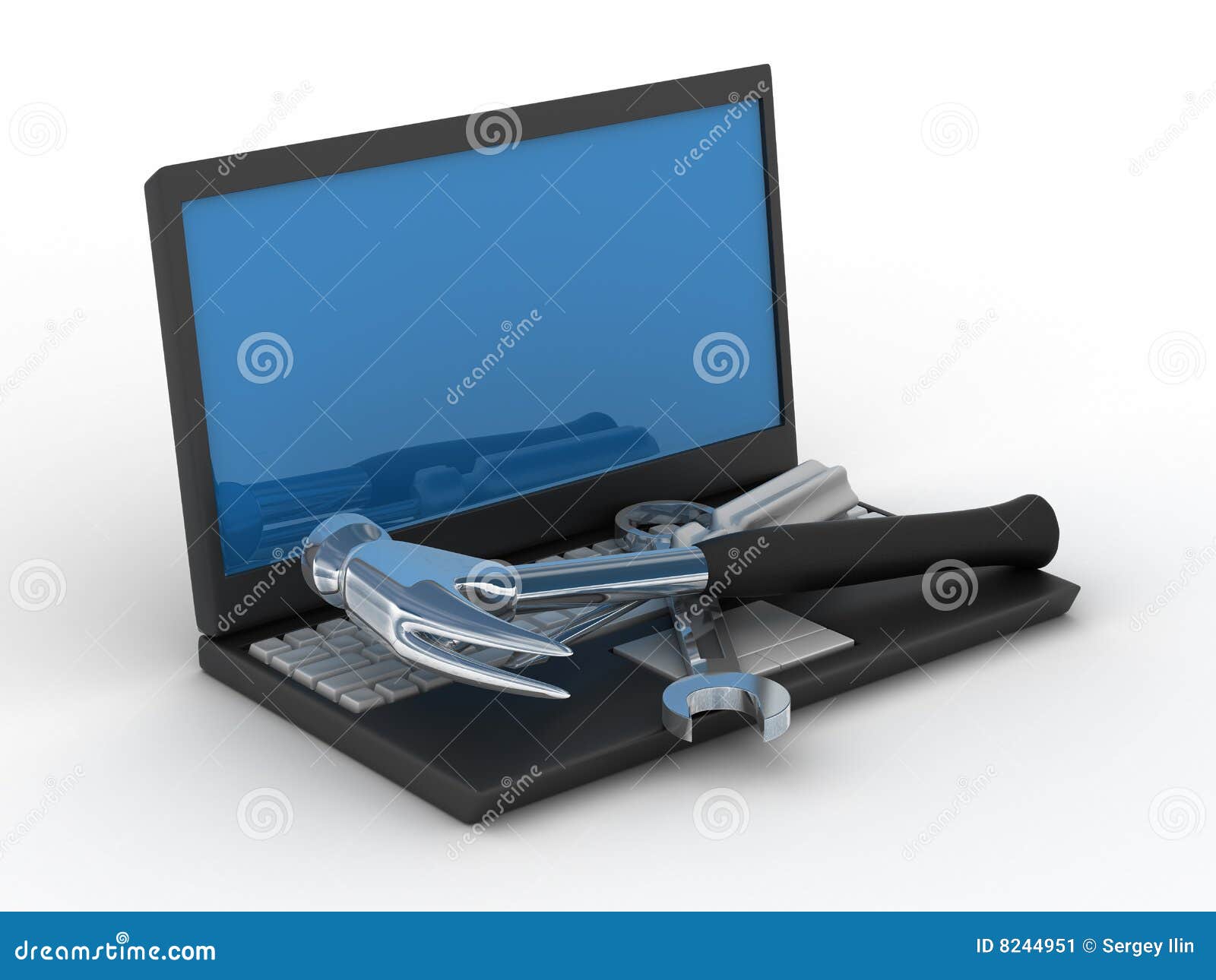 Computer Technical Service. Stock Illustration - Illustration of ...