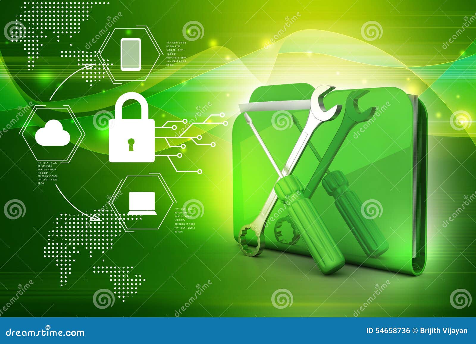 Computer Technical Service Concept Stock Illustration - Illustration of ...