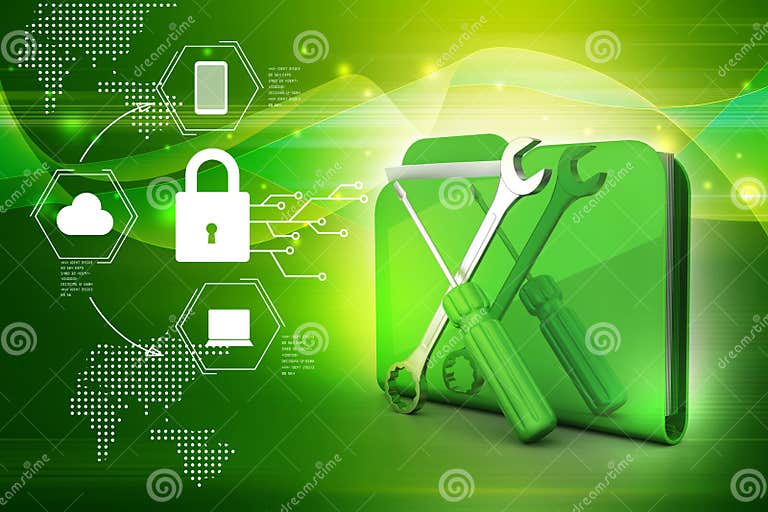 Computer Technical Service Concept Stock Illustration - Illustration of ...