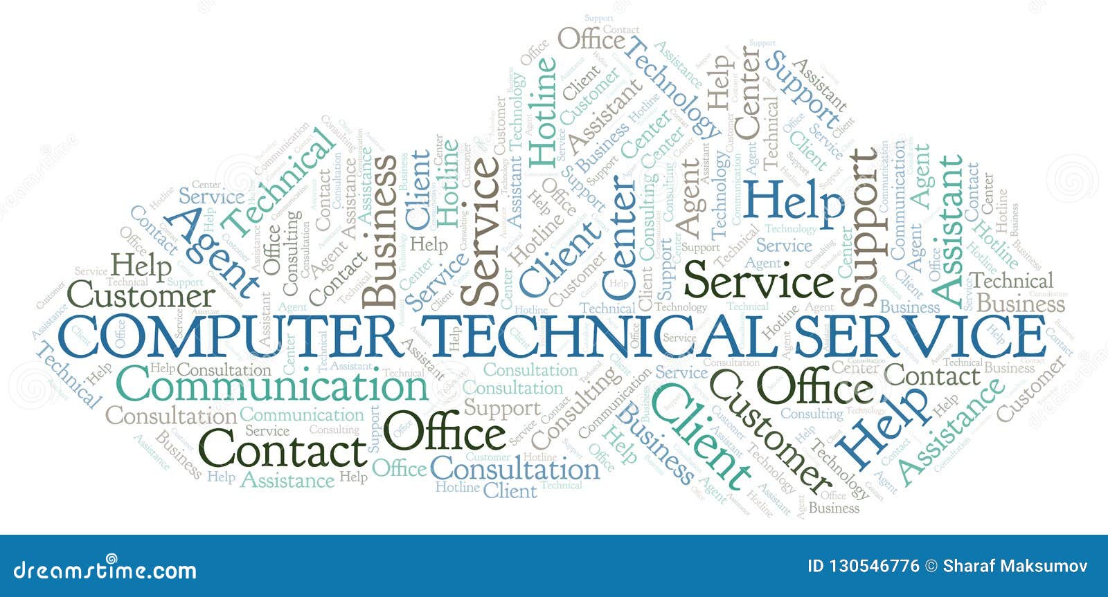 Computer Technical Service Word Cloud. Stock Illustration ...
