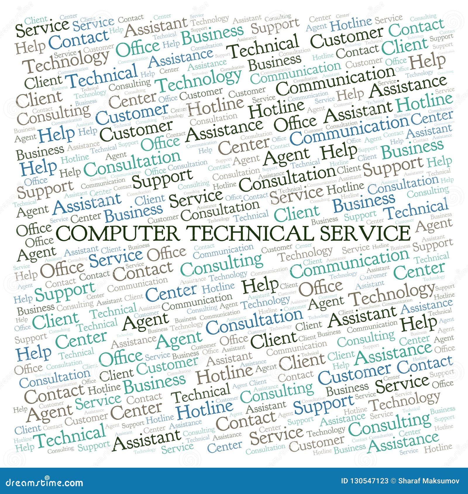 Computer Technical Service Word Cloud. Stock Image - Image of bright ...