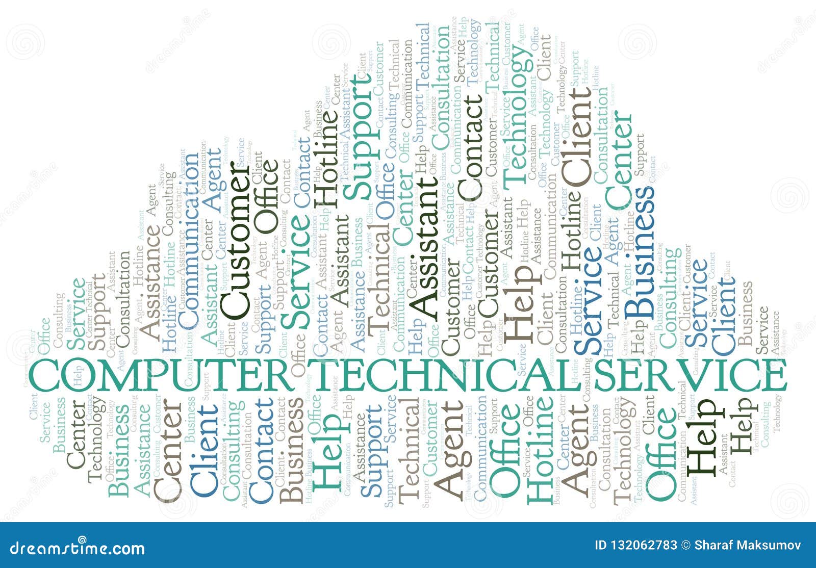 Computer Technical Service Word Cloud Stock Illustration - Illustration ...