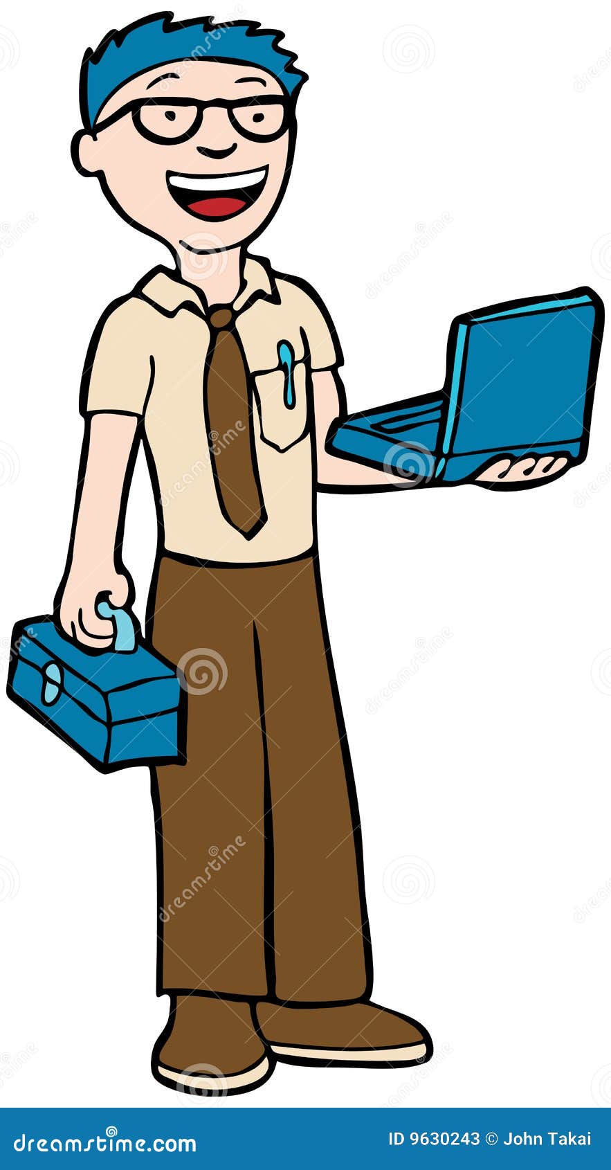 Computer Technician stock vector. Illustration of squad - 9630243
