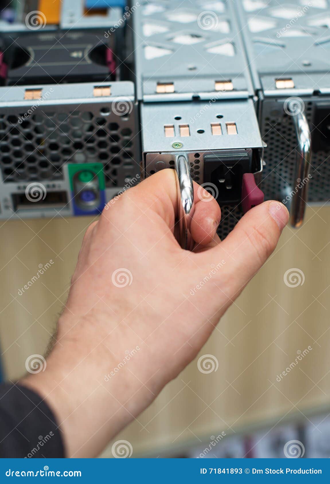 Computer Technician Installing Power Supply. Stock Image - Image of ...