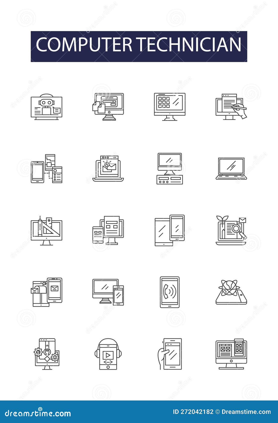 IT Peripherals Repair Isolated Cartoon Vector Illustrations ...