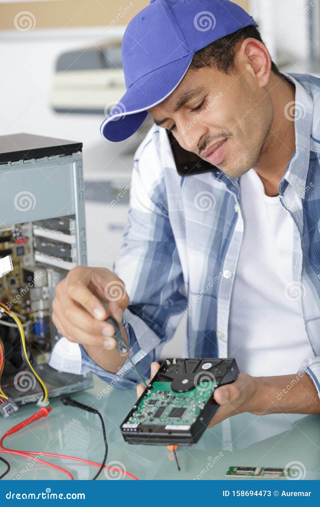 Phone Repairs Install Battery Into The Motherboard For Smartphone By ...