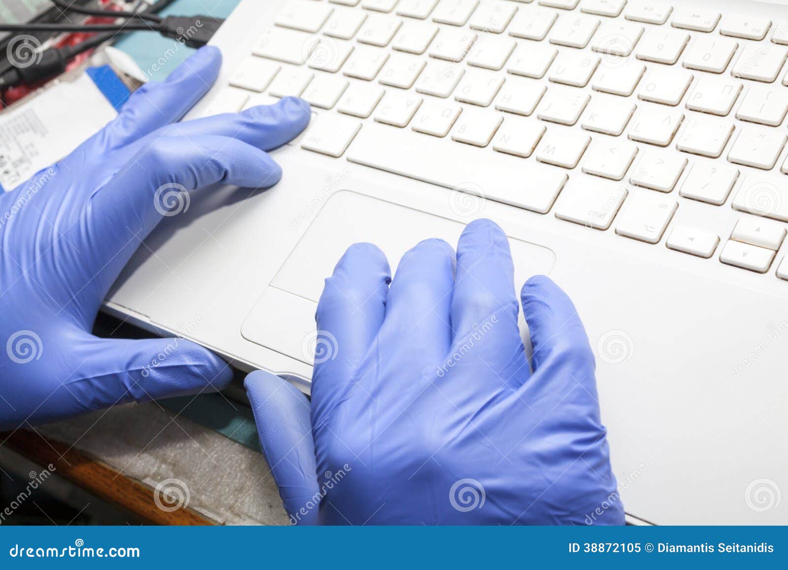 Computer Technician Repair Laptop Stock Image - Image of worker ...