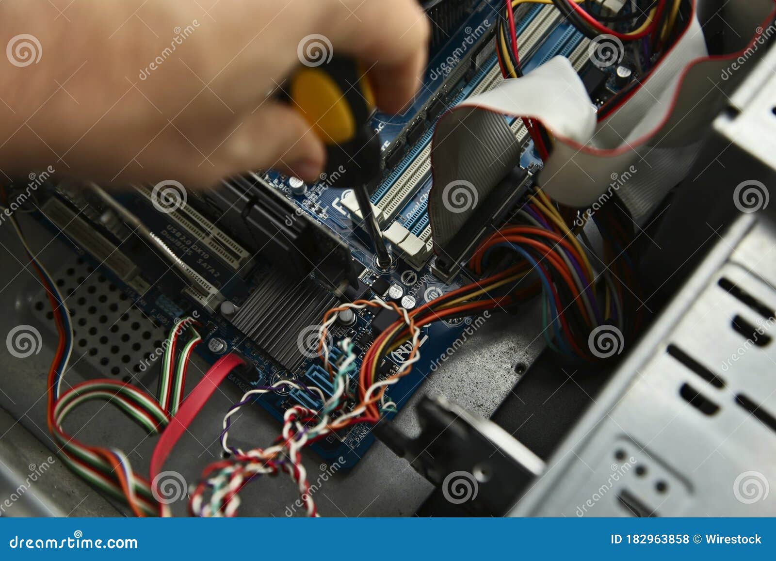 Computer Technician Installs Cooling System Stock Photo | CartoonDealer ...