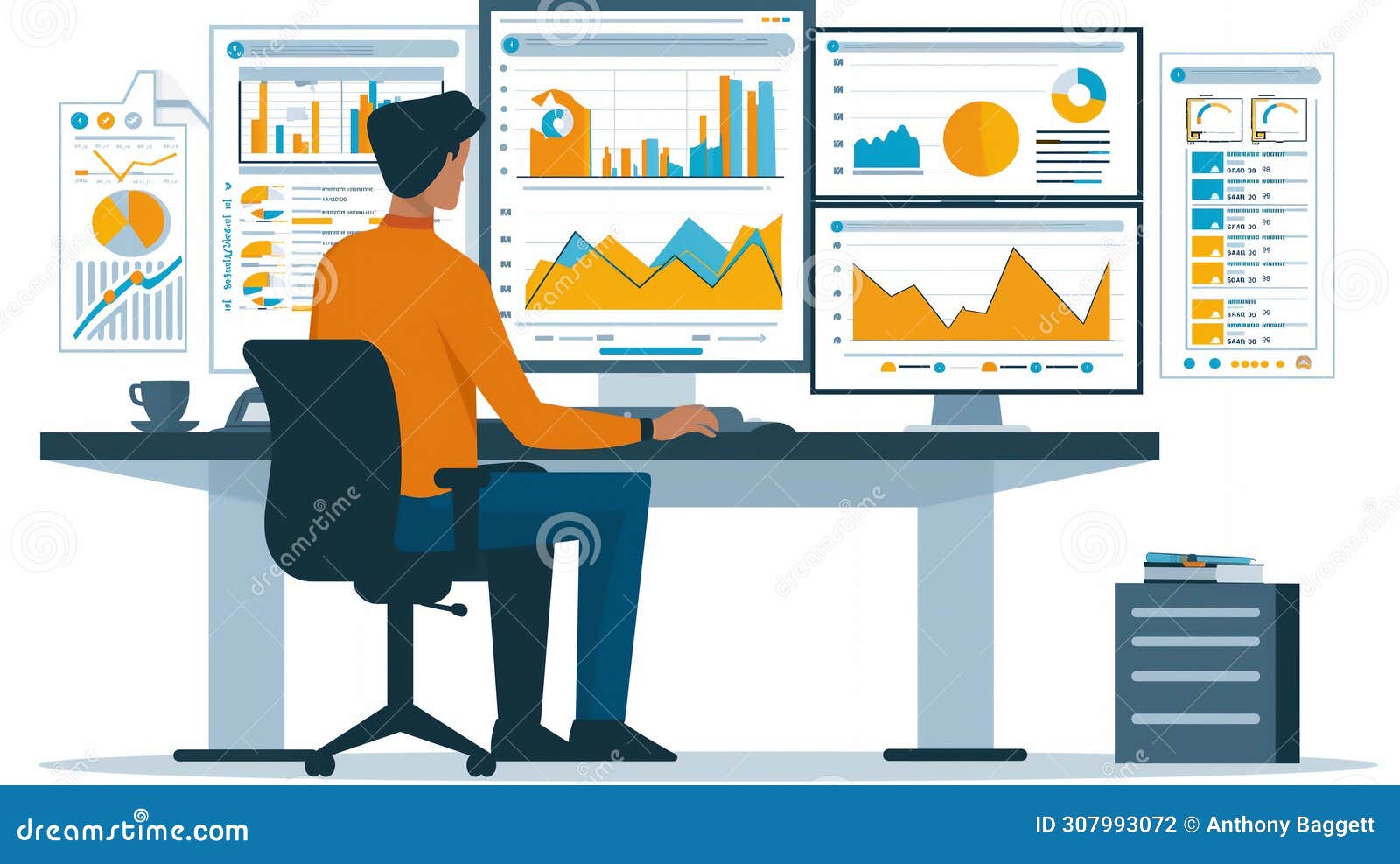 Computer Technician Line Icons, Signs, Vector Set, Outline Illustration ...