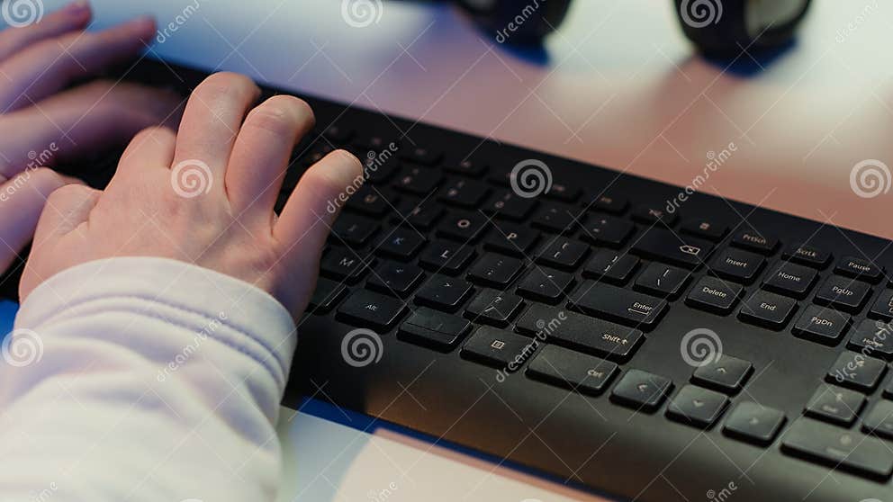 It Specialist Typing on PC Keyboard, Close Up Stock Photo - Image of ...