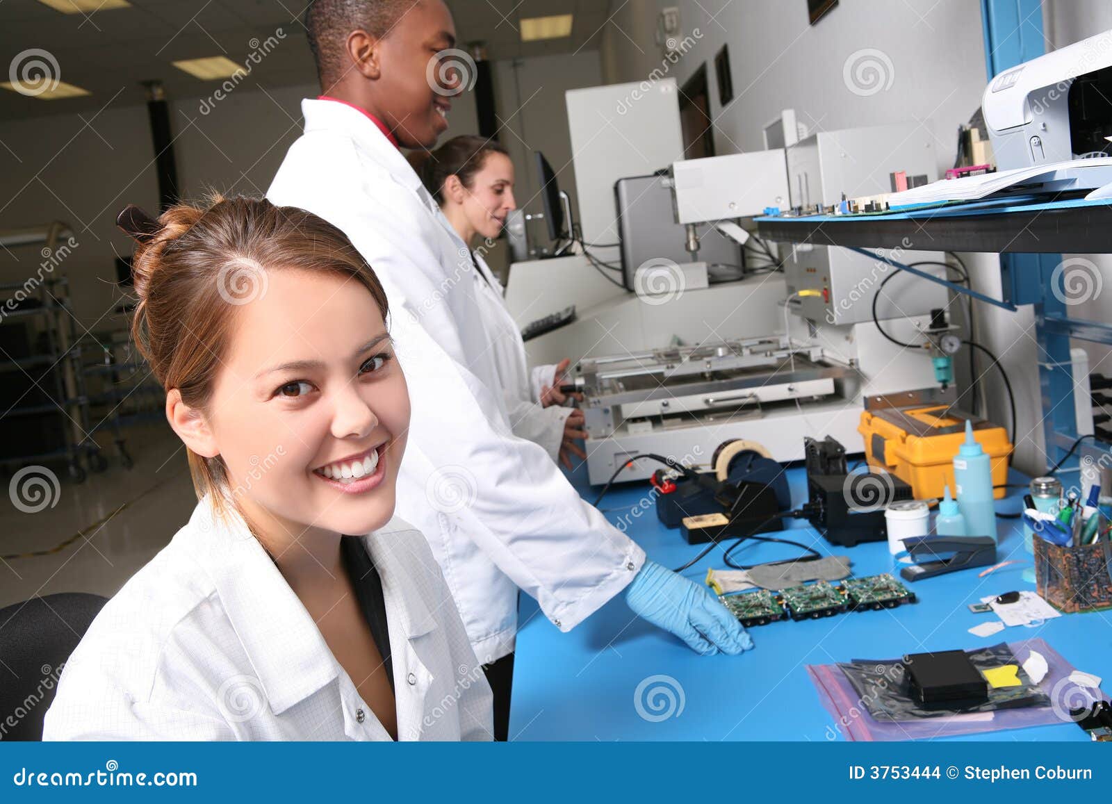 Computer Technicians stock photo. Image of desk, beautiful - 3753444