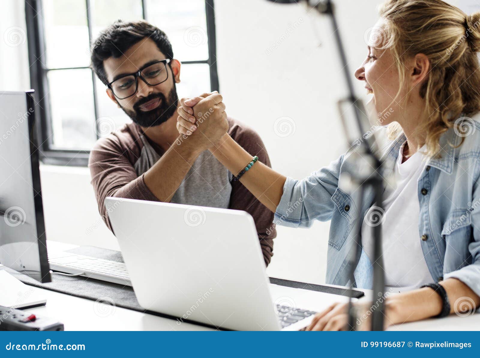Computer Technicians Friends Holding Hands Together Stock Image - Image ...