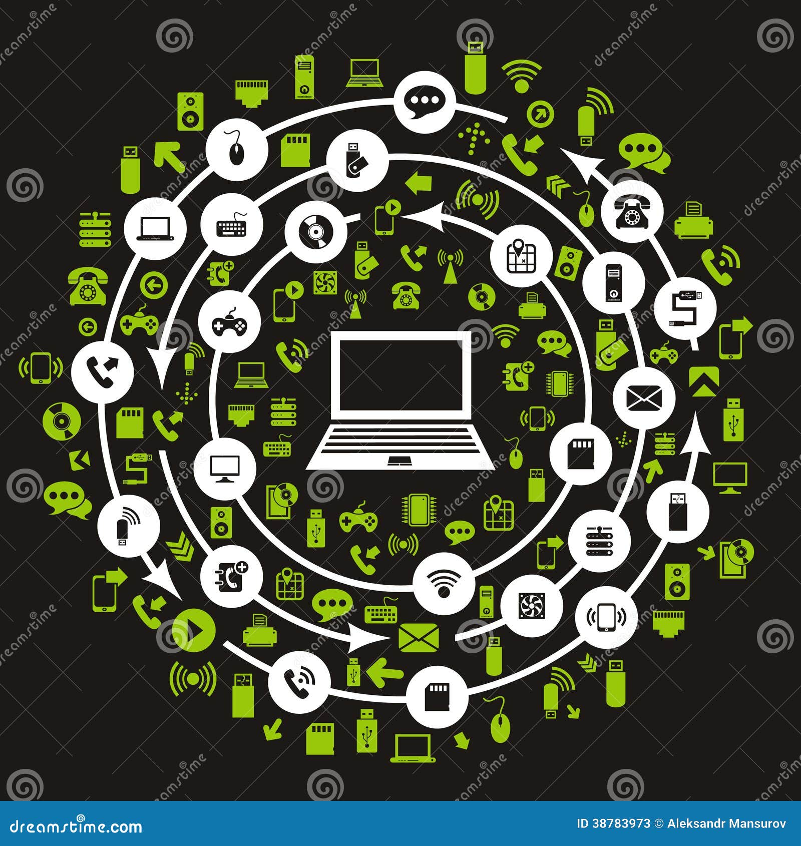 Computer Technics Circulation Stock Vector - Illustration of computer ...