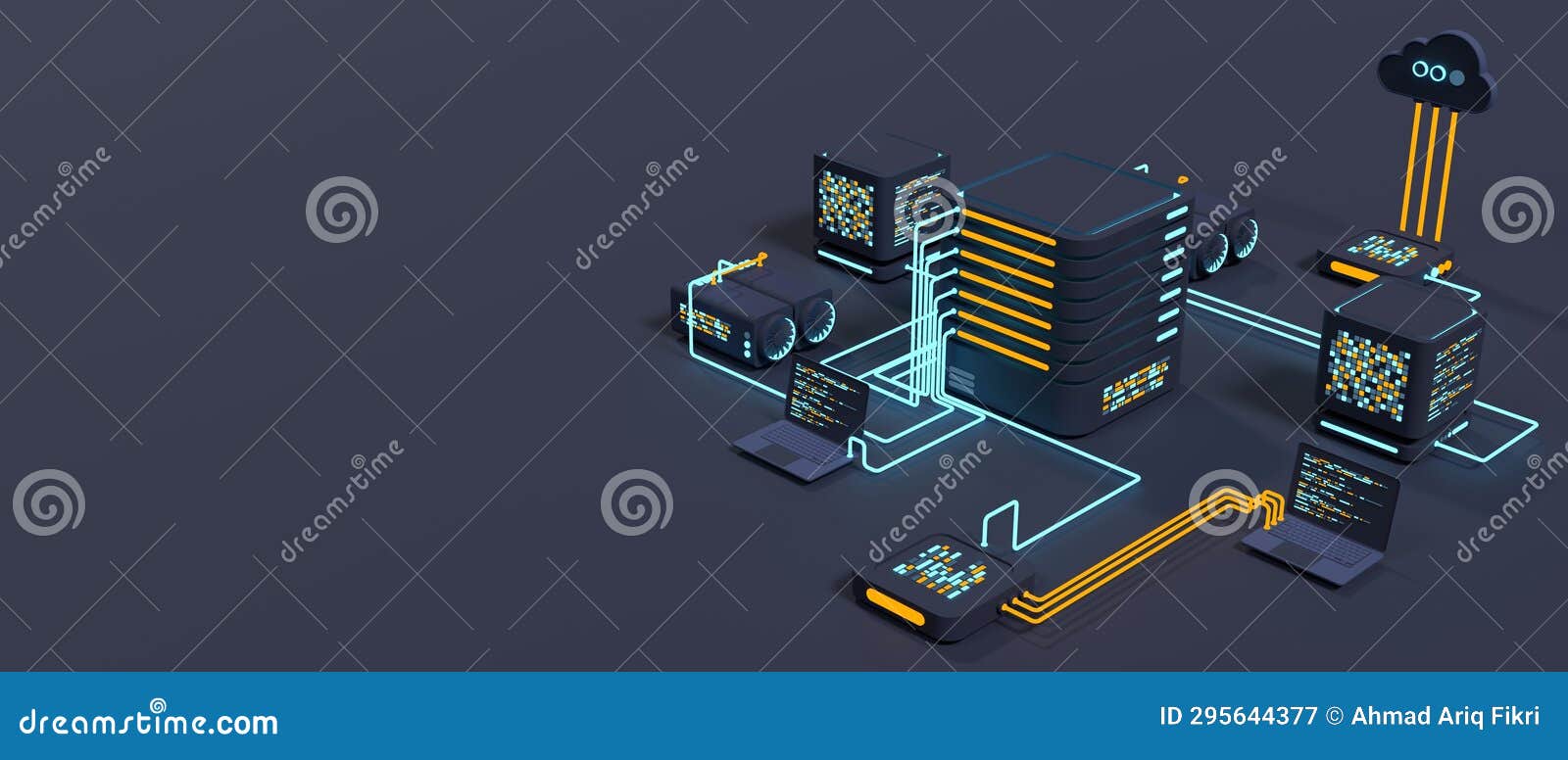 Computation Center Office People And Interact With Computers Vector ...