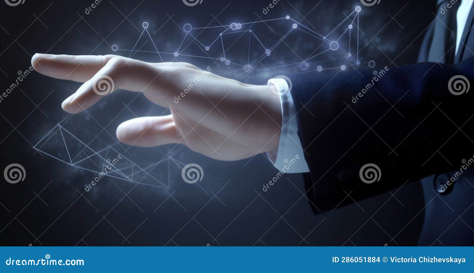 Cyberspace Hand Virtual Background Stock Photo | CartoonDealer.com ...