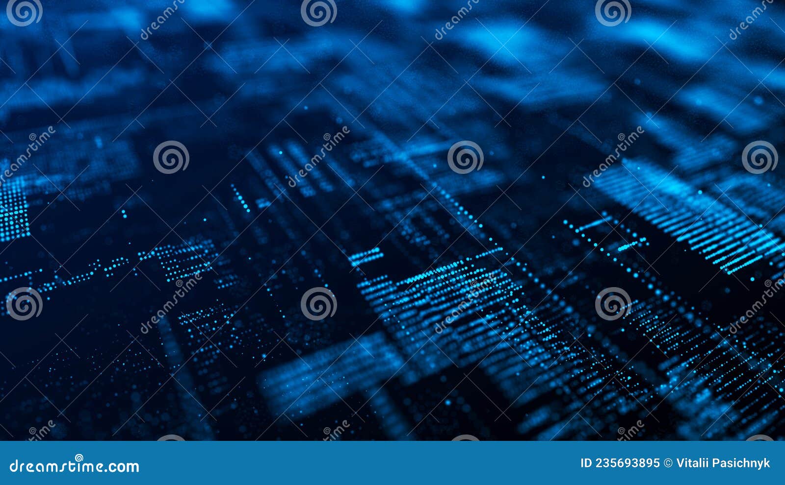 Computer Technology Background. Digital Data Flow. Network Connection ...