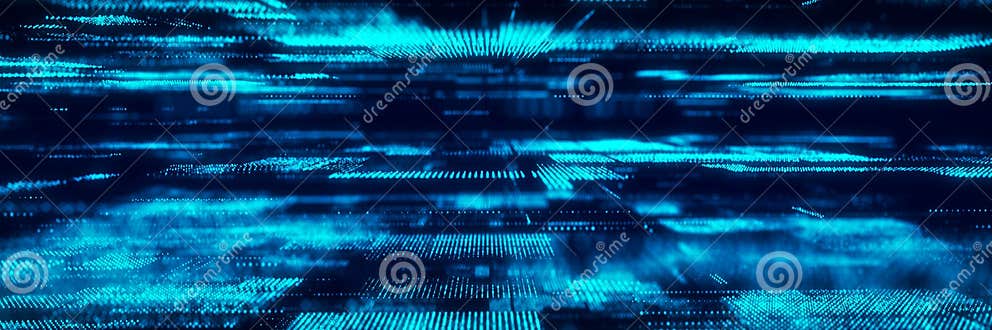 Computer Technology Background. Digital Data Flow. Network Connection ...