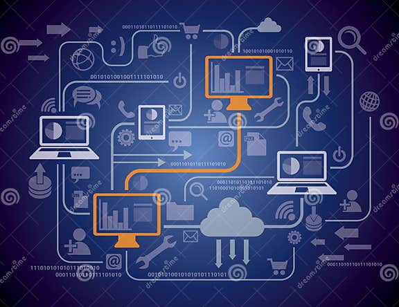 Computer Technology stock vector. Illustration of share - 46416128