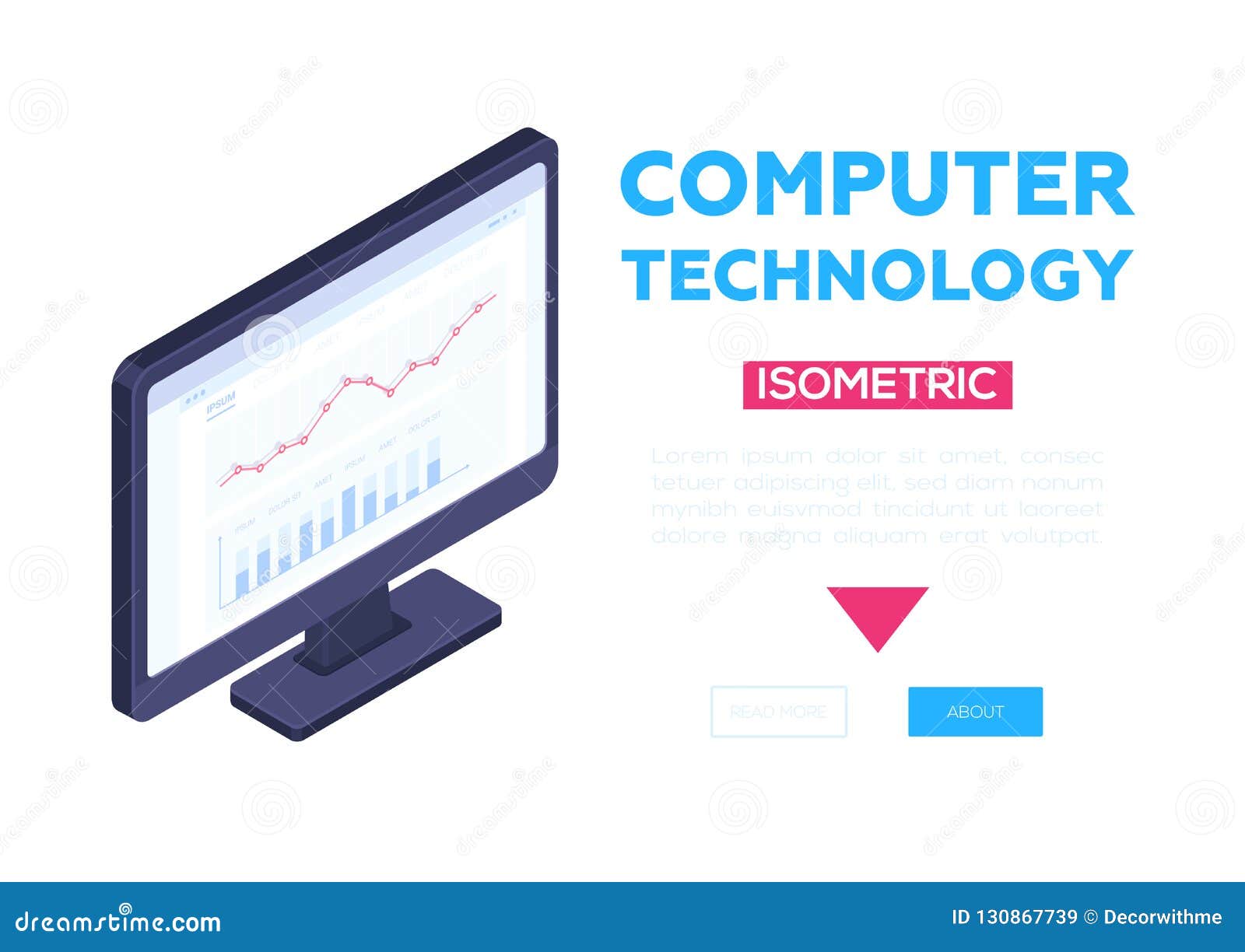 Computer Technology Banner - Modern Vector Isometric Illustration Stock ...