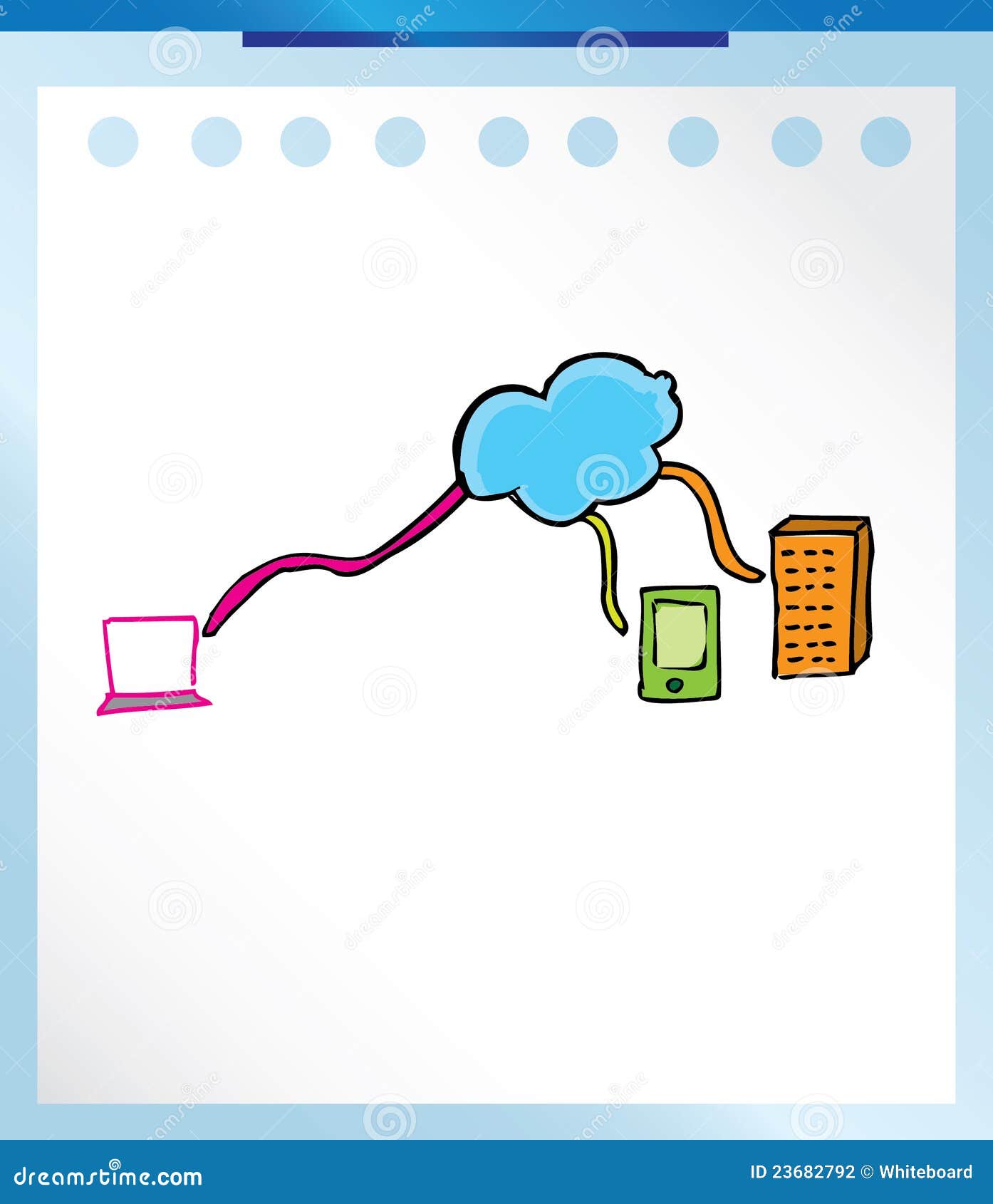 Computer Technology Cartoon Doodle Stock Illustration - Illustration of ...