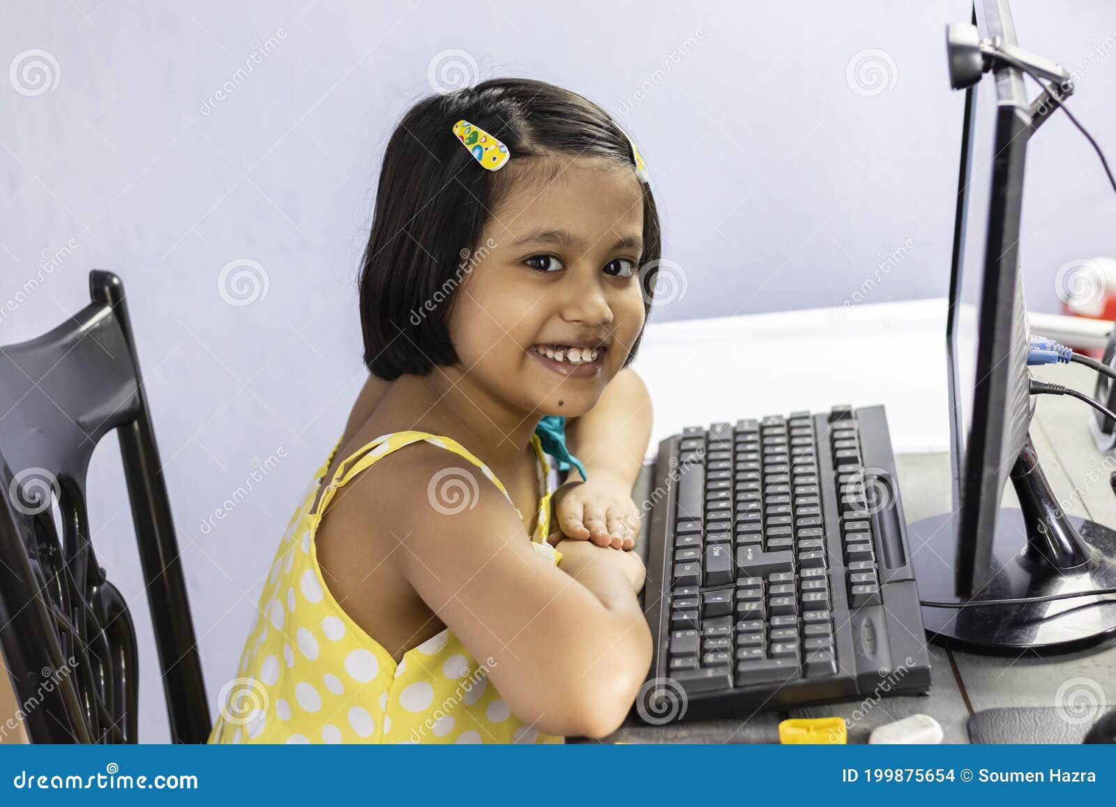 Computer Technology and Child Stock Photo - Image of indian, childhood ...