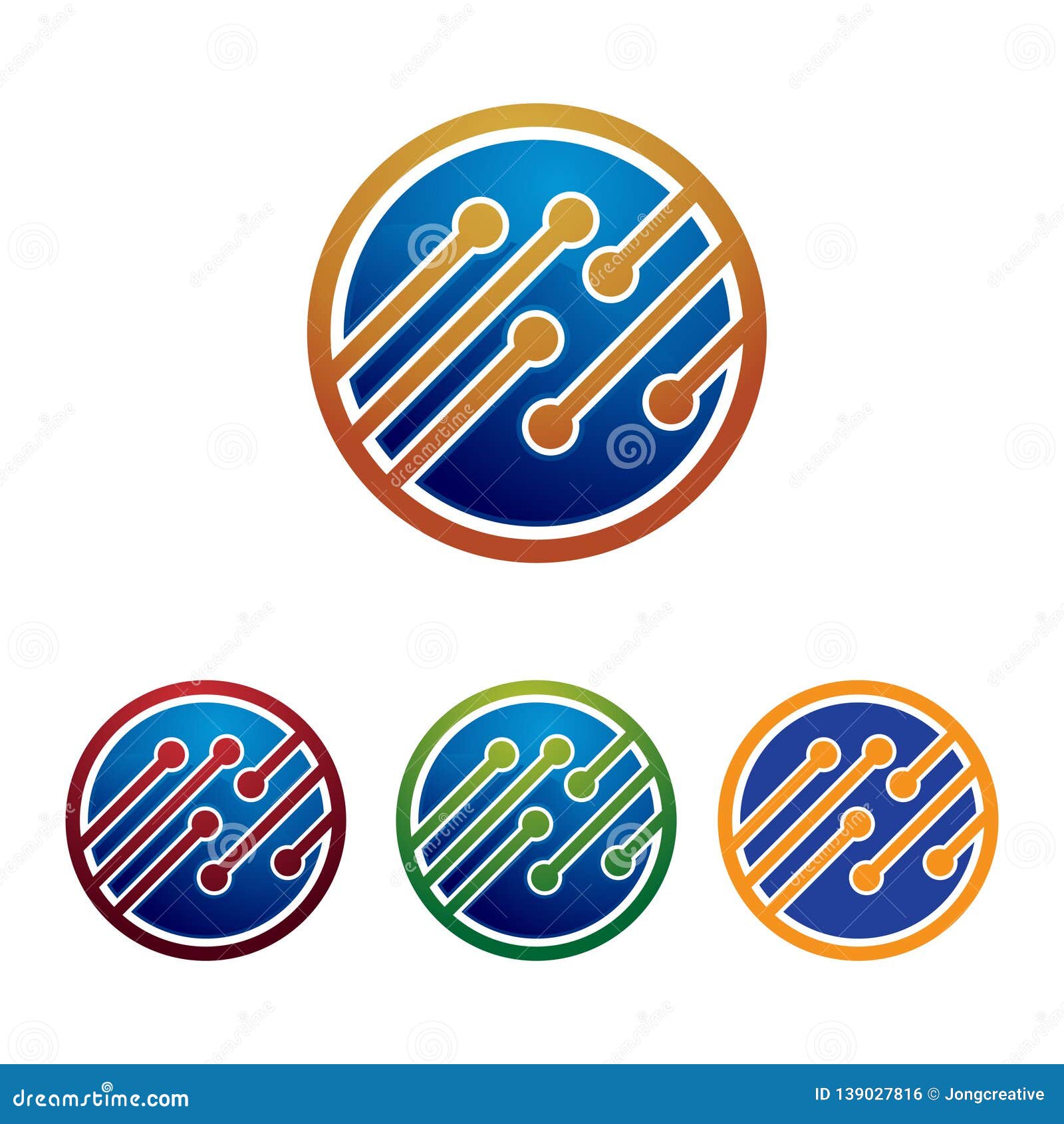 Computer Technology Circle Connection Communication Logo Stock Vector ...