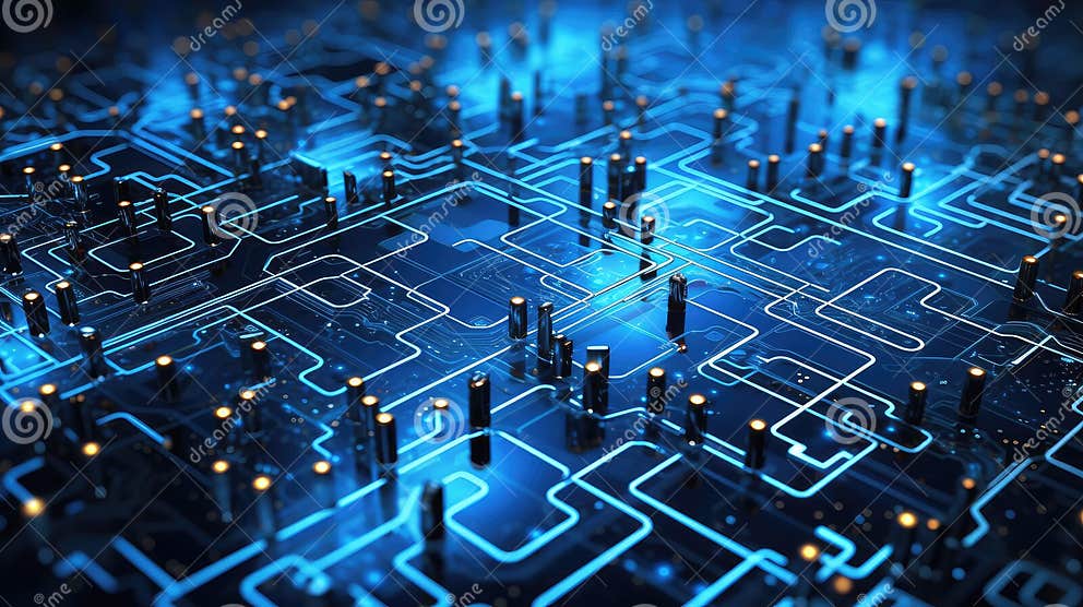 Computer Technology Circuits Stock Illustration - Illustration of ...