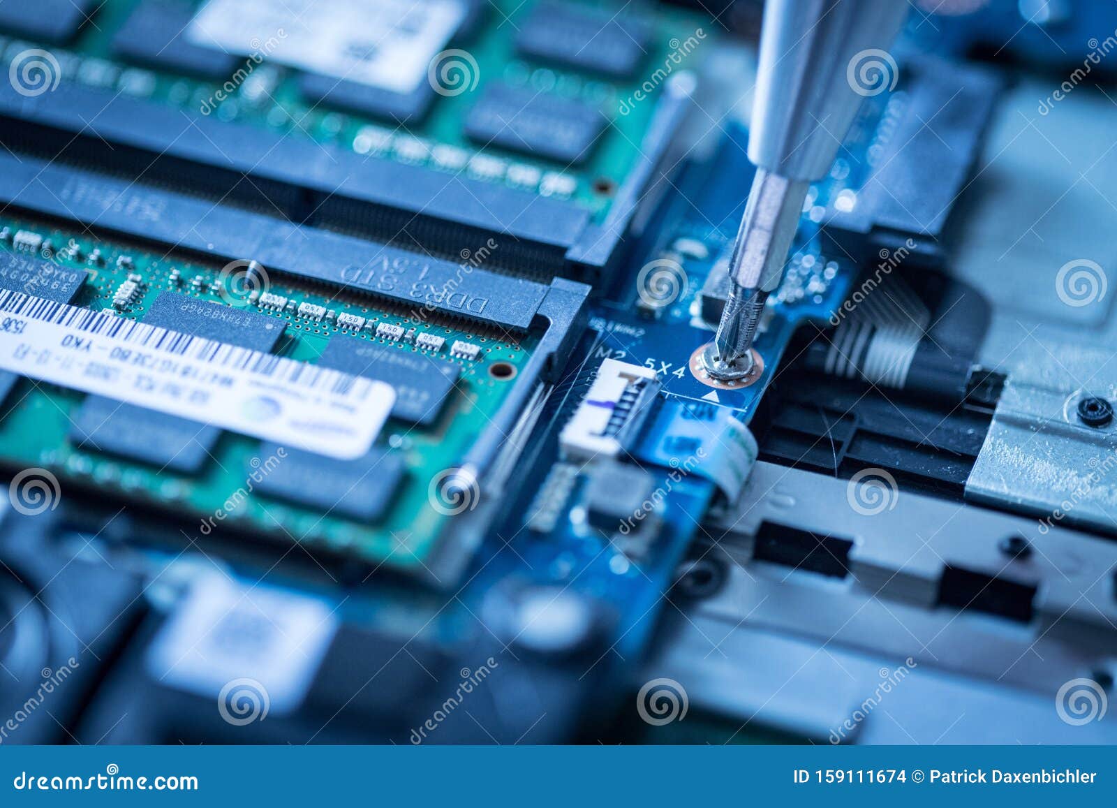 Computer Technology: Close Up of a Computer Chip on a Circuit Board ...
