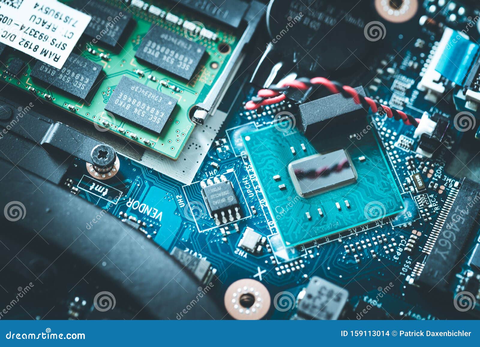 Computer Technology: Close Up of a Computer Chip on a Circuit Board ... Computer Technology: Close Up of a Computer Chip on a Circuit Board ...