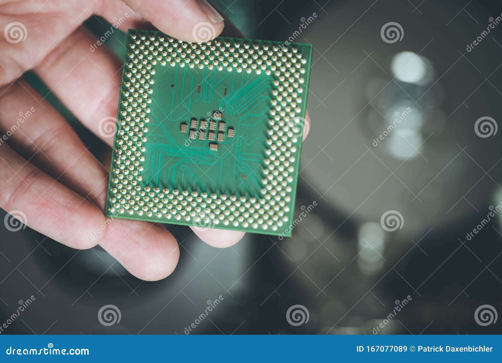 Computer Technology: Close Up of Male Hands Holding a Cpu Stock Image ...