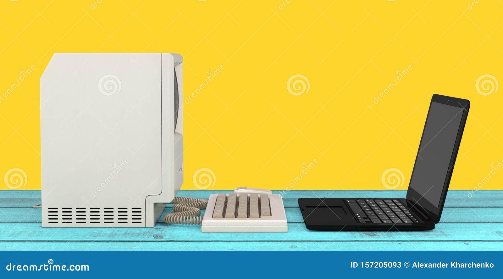 Computer Technology Concept. the System Unit, Monitor, Keyboard and ...