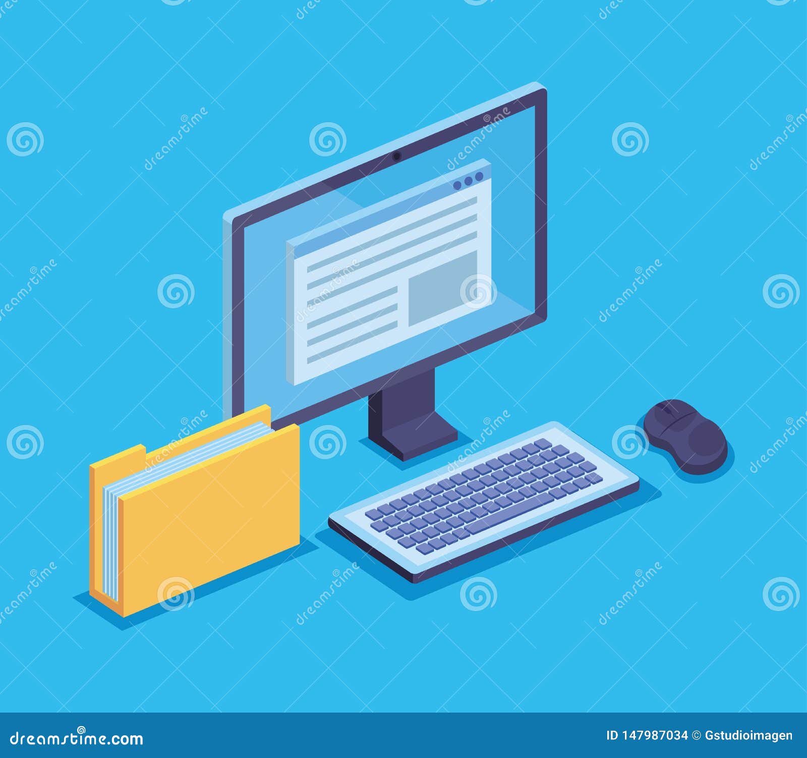 Computer Technology with Document Information and Folder Stock ...