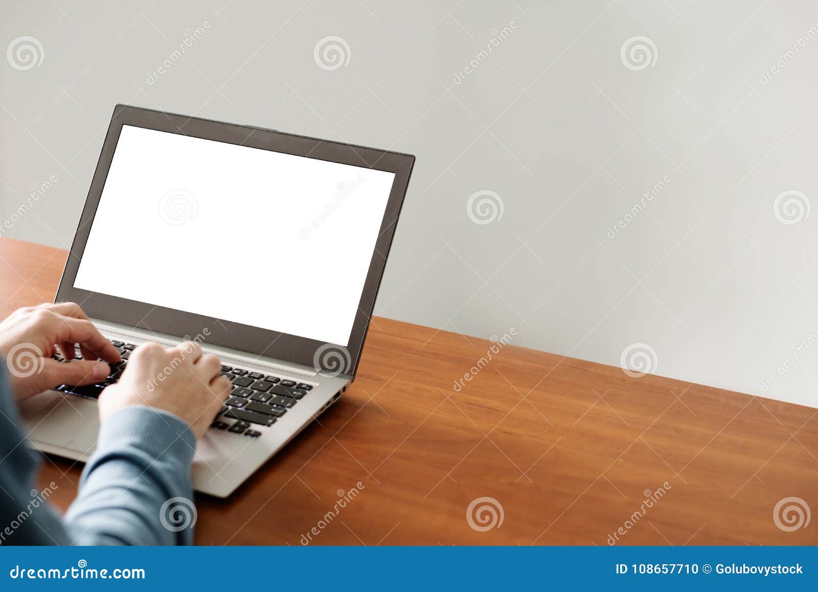 Computer Technology E-commerce Laptop White Screen Stock Photo - Image ...