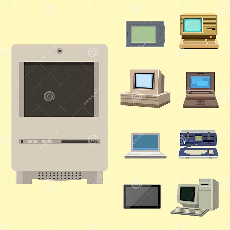 Computer Technology Evolution Display Telecommunication Equipment Metal ...