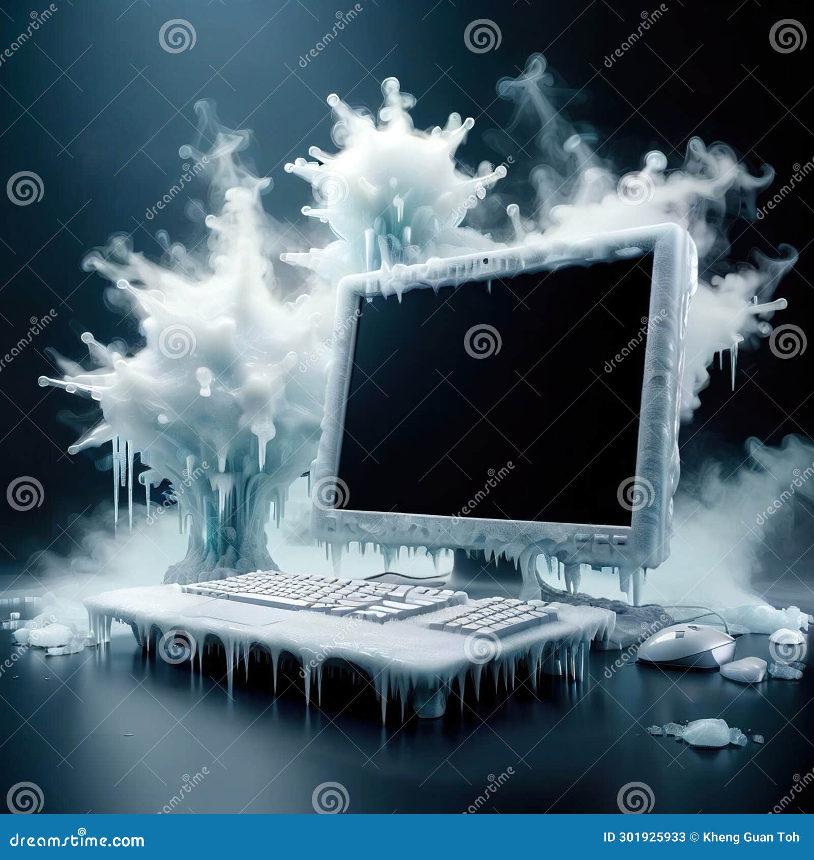 Computer, Technology Failure, Frosty and Cold, Business Stuck, Interior ...