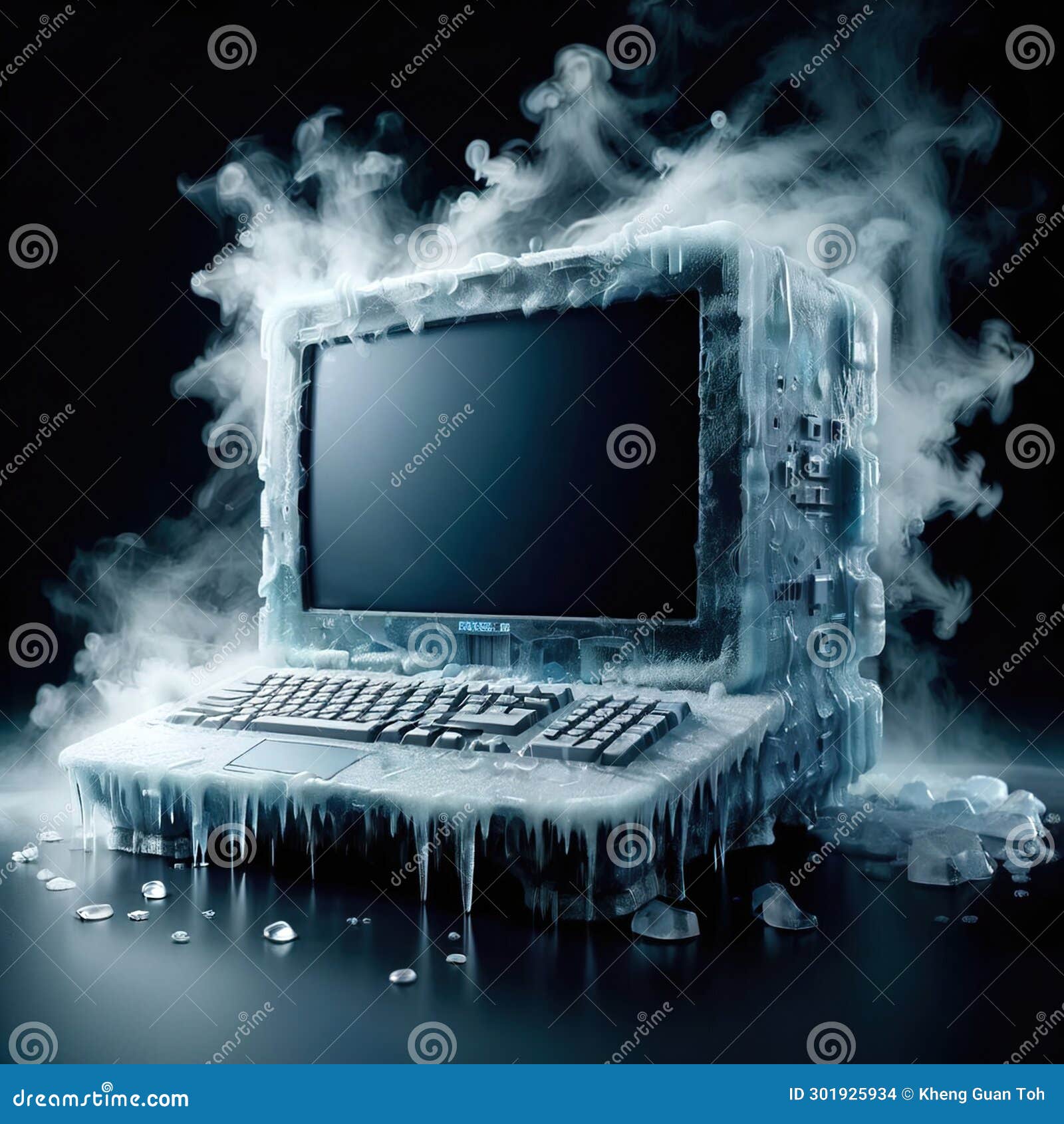 Computer, Technology Failure, Frosty and Cold, Business Stuck, Interior ...
