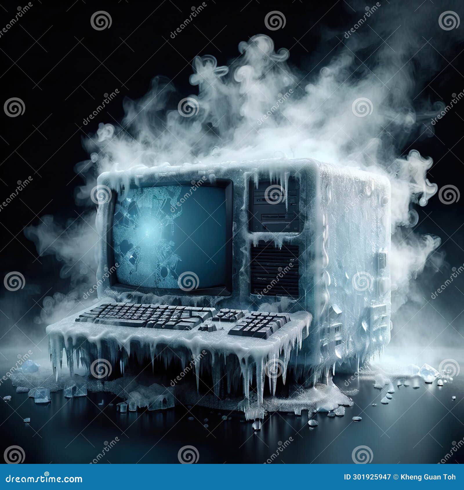 Computer, Technology Failure, Frosty and Cold, Business Stuck, Interior ...