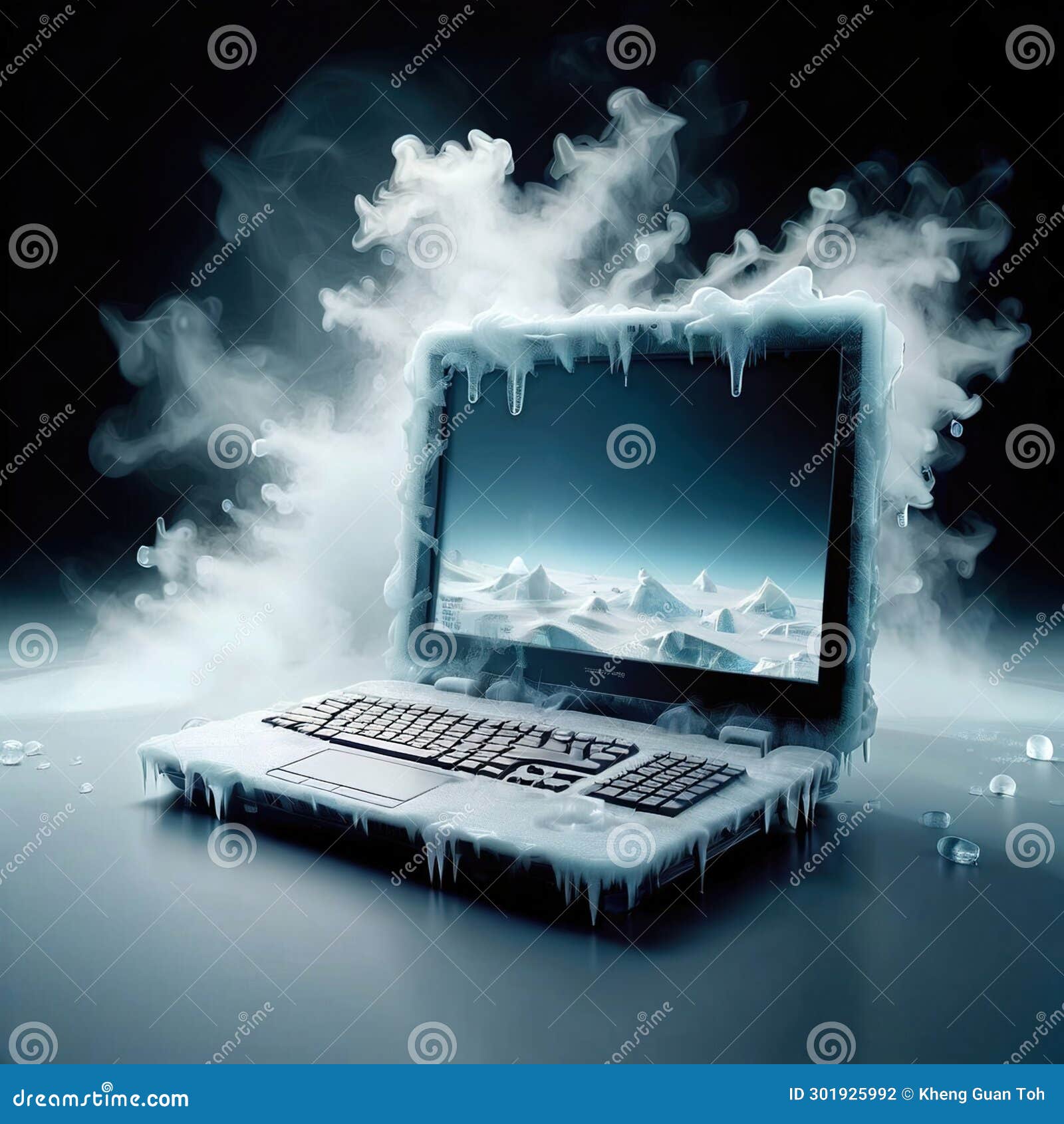 Computer, Technology Failure, Frosty and Cold, Business Stuck, Interior ...