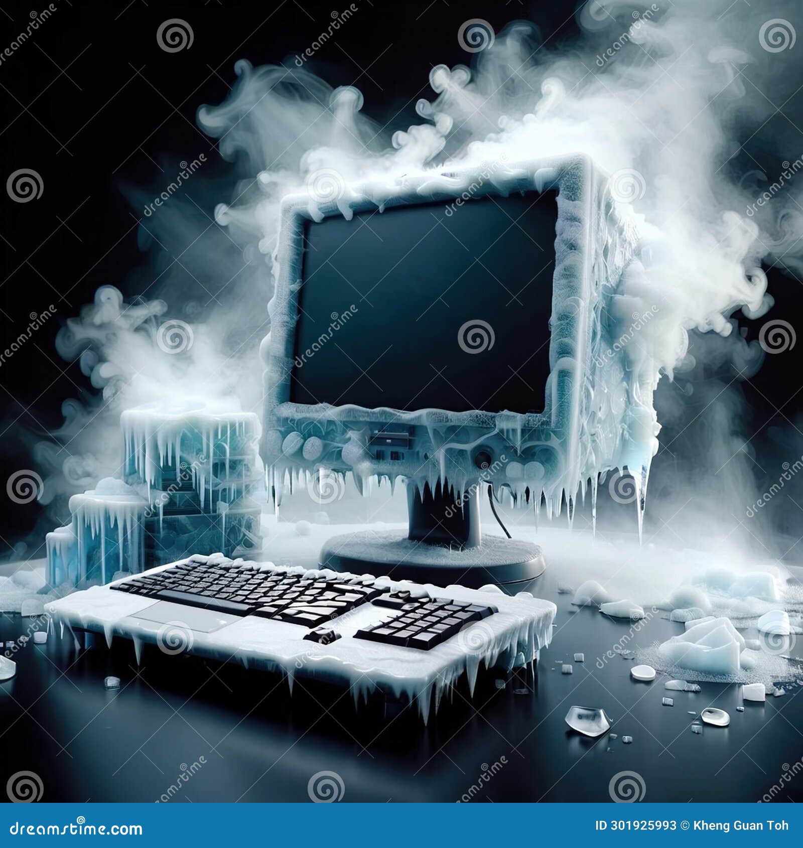 Computer, Technology Failure, Frosty and Cold, Business Stuck, Interior ...