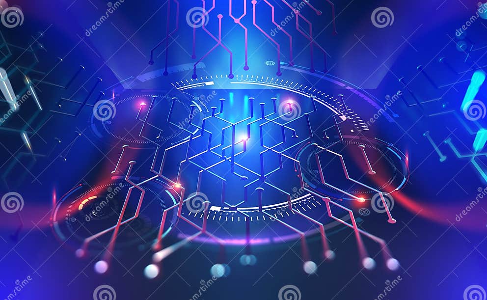 Computer Technology of the Future. Microchip Quantum Processor Stock ...