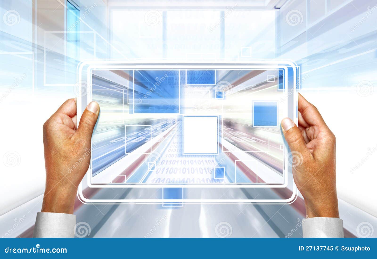 Computer Technology in Hands Stock Image - Image of commerce, computer ...