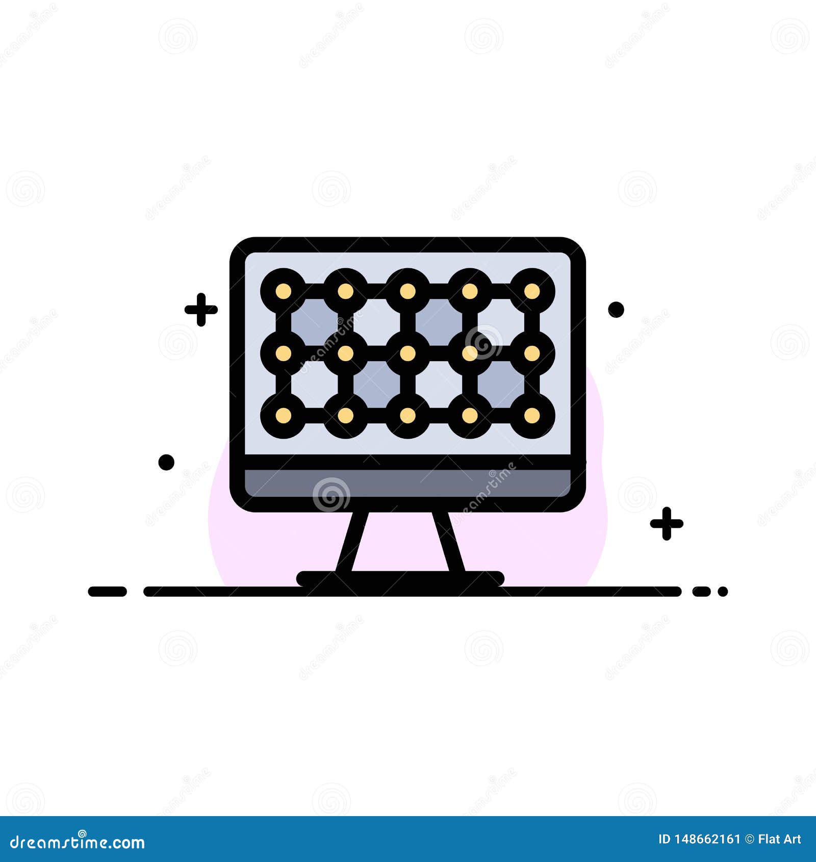 Computer, Technology, Hardware Business Flat Line Filled Icon Vector ...