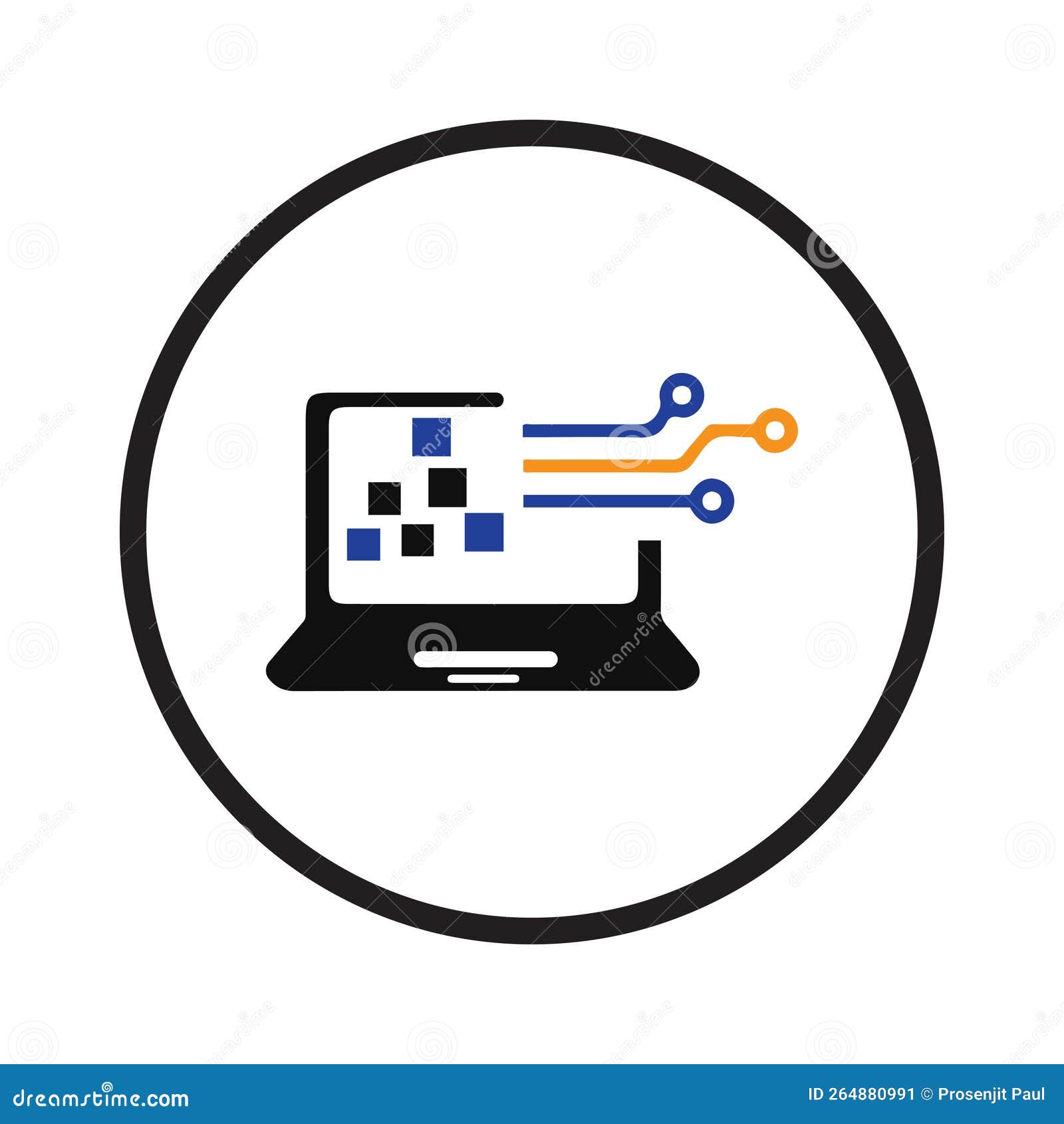 Computer technology icon stock vector. Illustration of wireless - 264880991