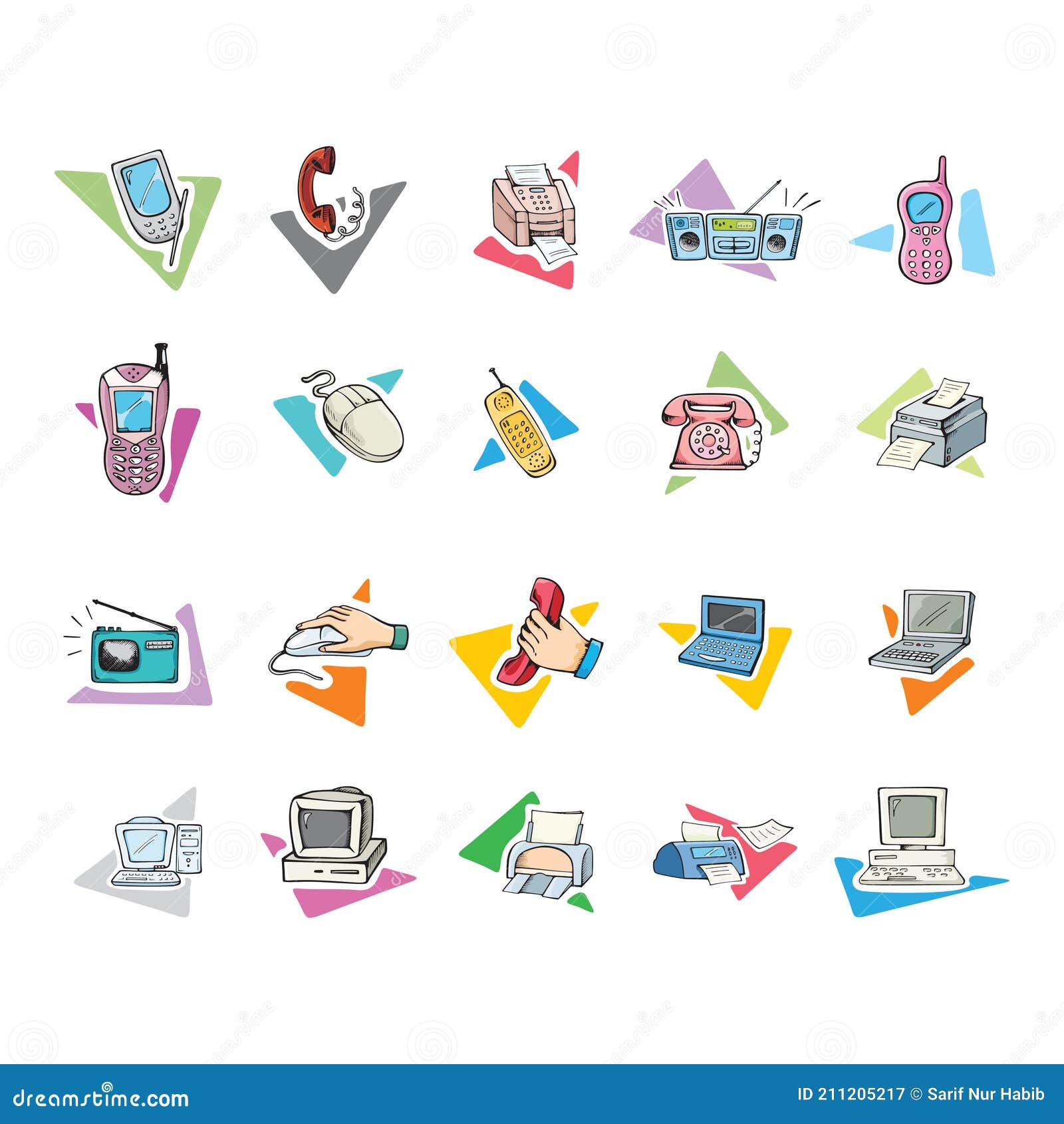Computer Technology Icon Set Stock Vector - Illustration of ...