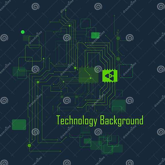 Vector Illustration of Abstract Technology Background Stock Vector - Illustration of digital ...