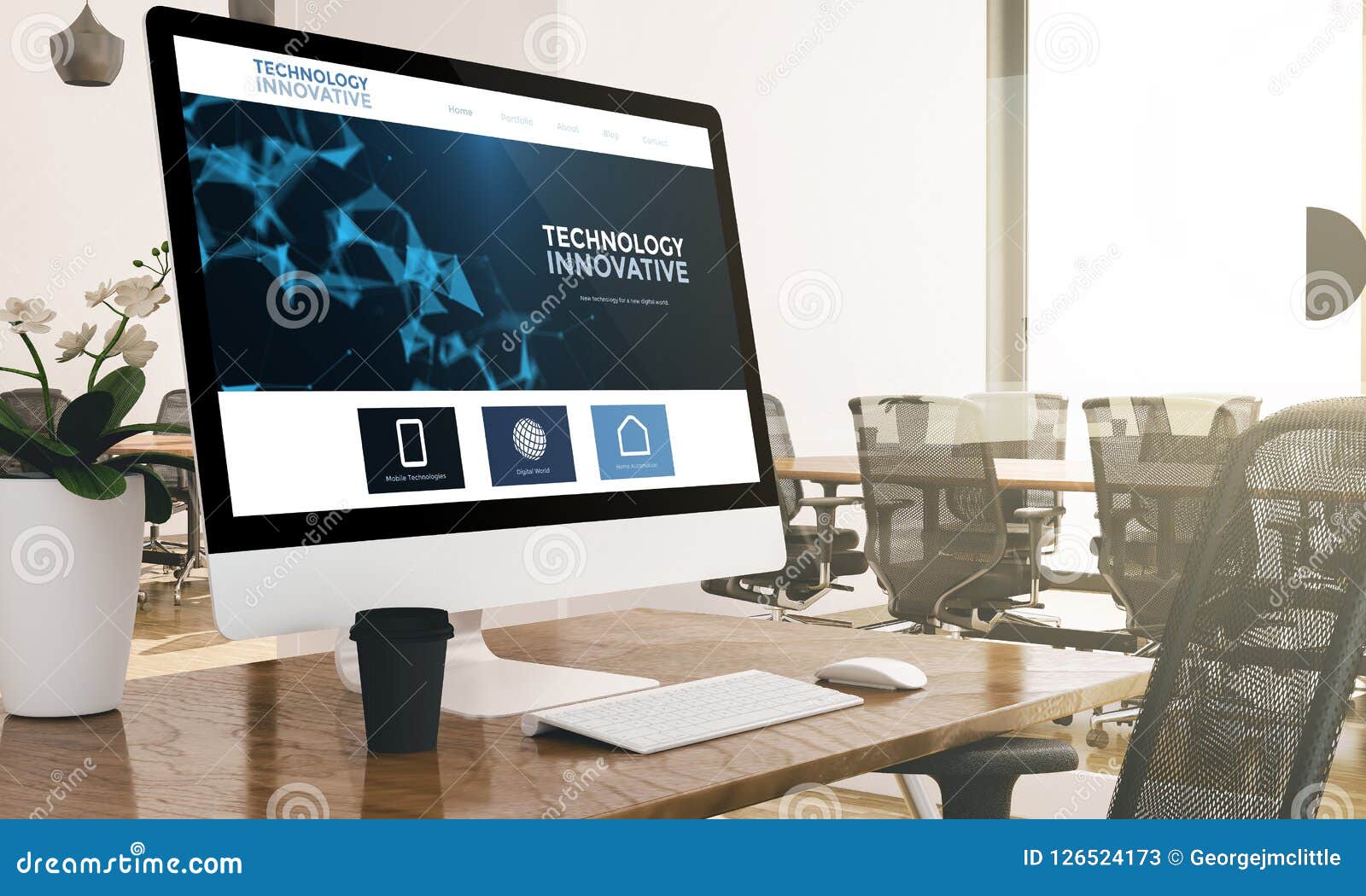 Computer with Technology Innovative Screen on Modern Business of Stock ...