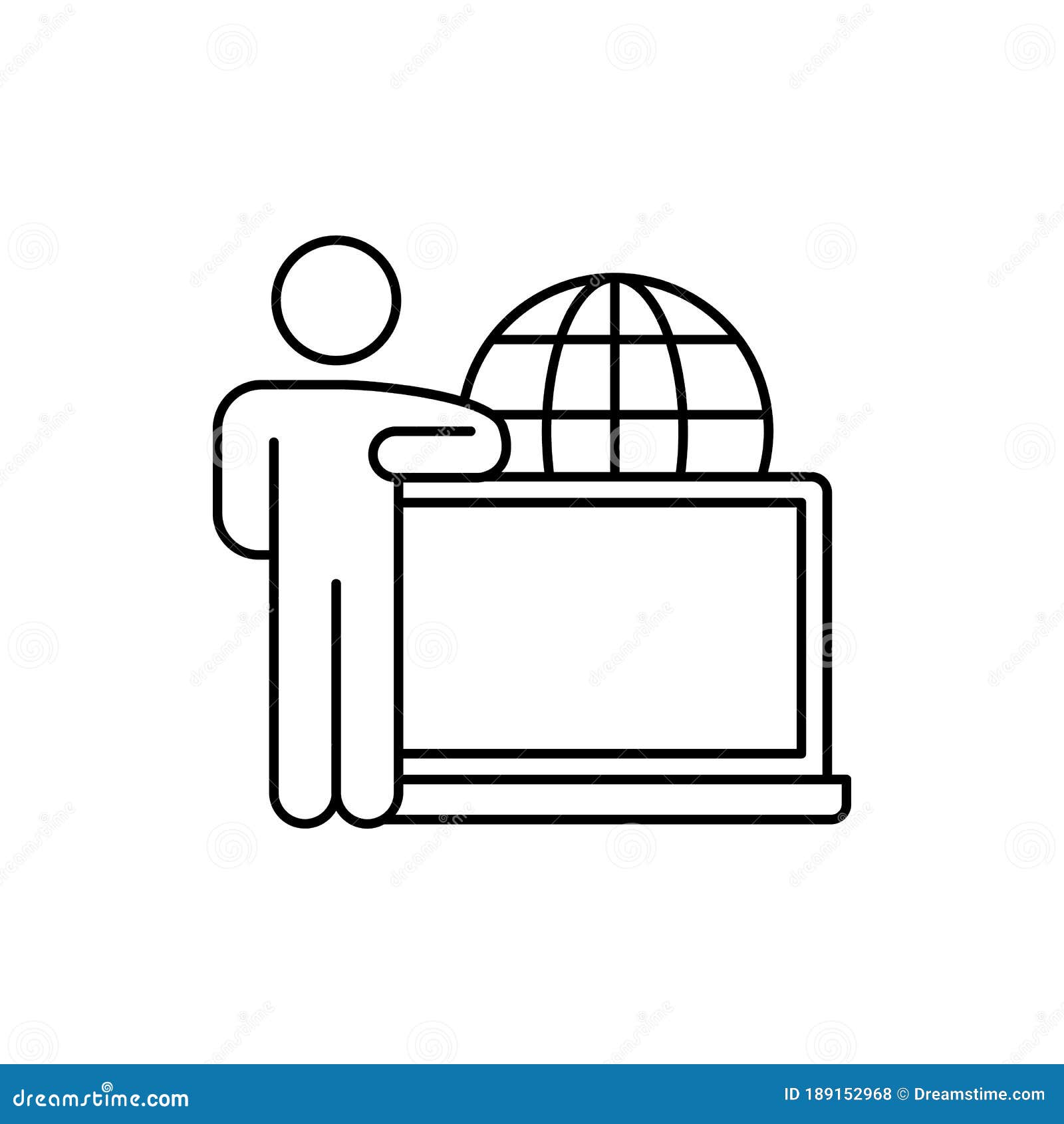 Computer, Technology, Laptop, User, World Icon. Simple Line, Outline ...