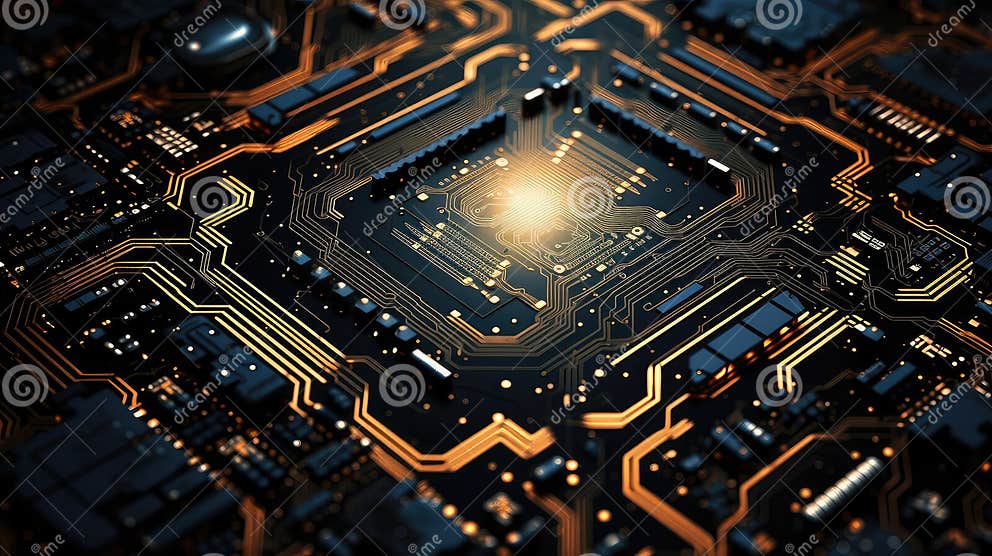 Computer Technology Line Pattern Stock Illustration - Illustration of ...