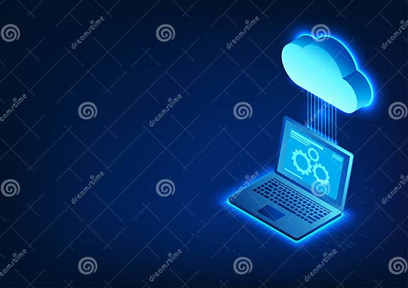 Computer Technology Linked To the Clouds Above Along with Technology Circuit it Means Uploading ...