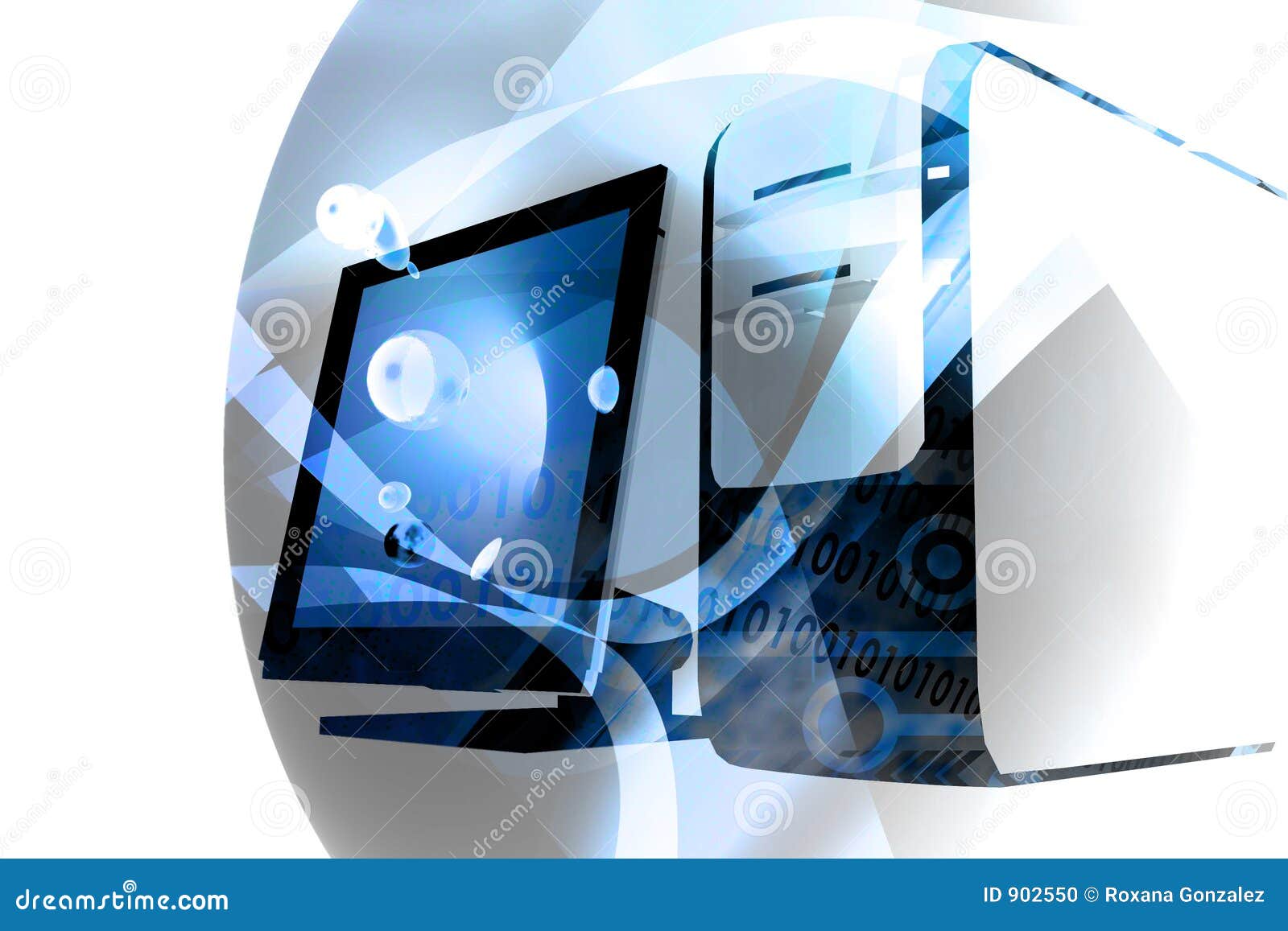 Computer Technology Mix - Blue Stock Illustration - Illustration of ...